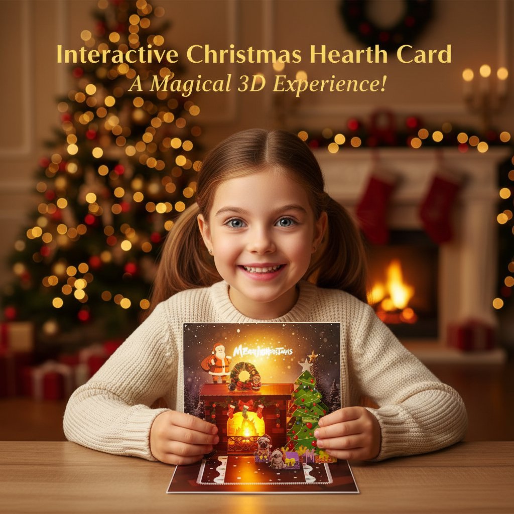 🎄 Magical Interactive Christmas Card - Blow, Glow & Celebrate! 🎅