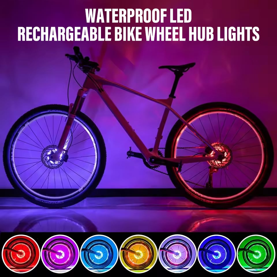 🔥HOT SALE 49% OFF-Waterproof LED Rechargeable Bike Wheel Hub Lights