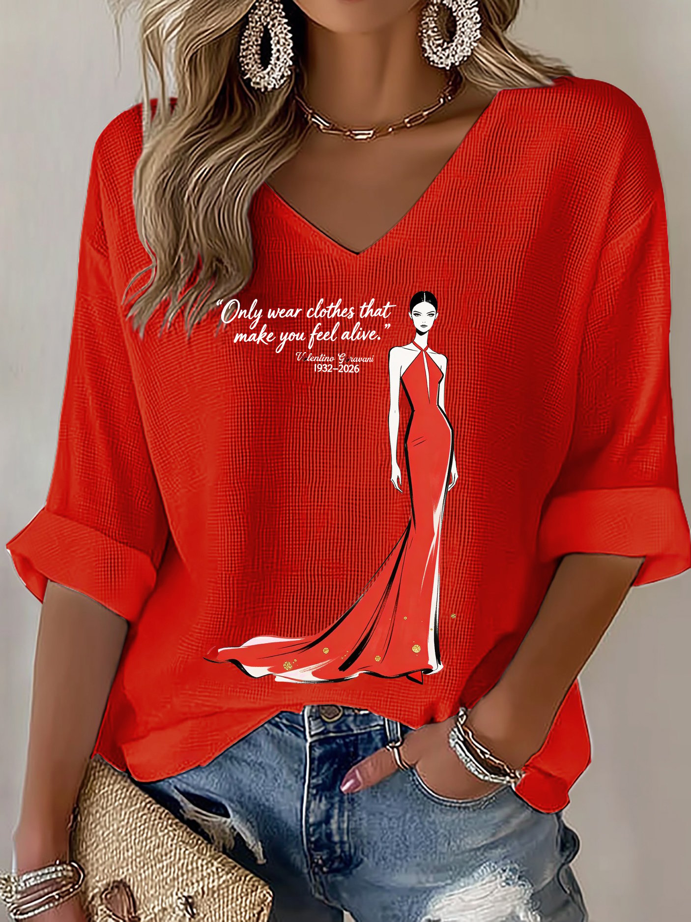 Women's Only Wear Clothes That Make You Feel Alive Print Top