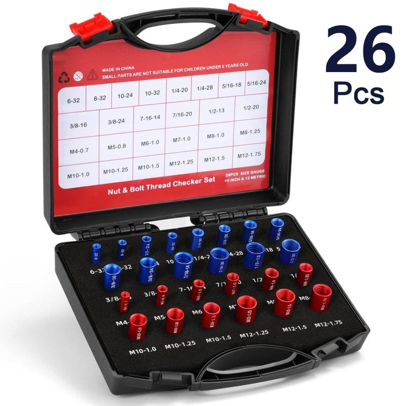 44Pcs Alloy Nut and Bolt Thread Inspector, Charge-Free Thread Gauge ...