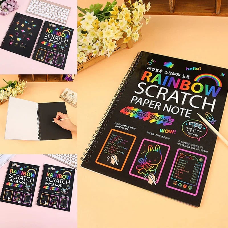 🔥LAST DAY 50% OFF - 🌈DIY Rainbow Magic Scratch Paper Art Set