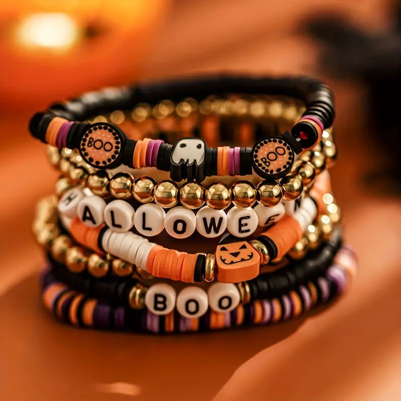 🎃👻7-Piece New Ambiance Halloween Bracelet Set