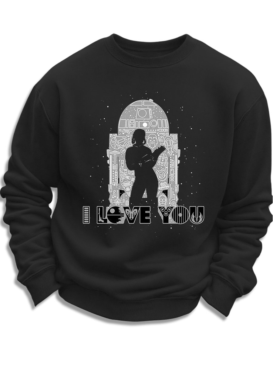 Men's Vintage I LOVE YOU Crew Neck Sweatshirt