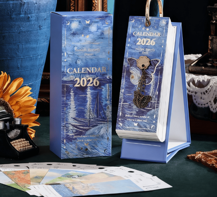 🎨 2026 Vintage European Style Oil Painting Flip Calendar